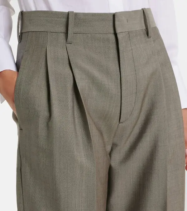 Victoria Beckham Wool And Mohair Straight Leg Trousers