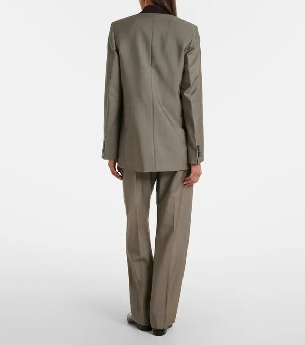 Victoria Beckham Wool And Mohair Straight Leg Trousers