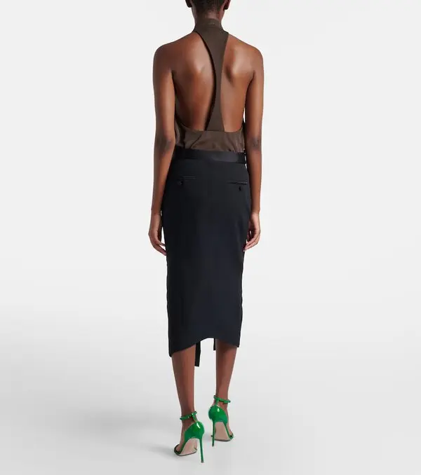 TOM FORD Satin Belted Pencil Skirt