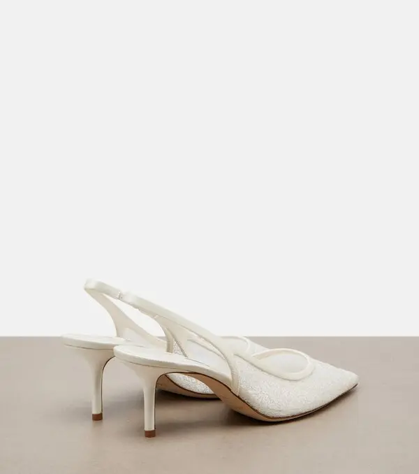 JIMMY CHOO Bridal Love Glitter Slingback Pumps
