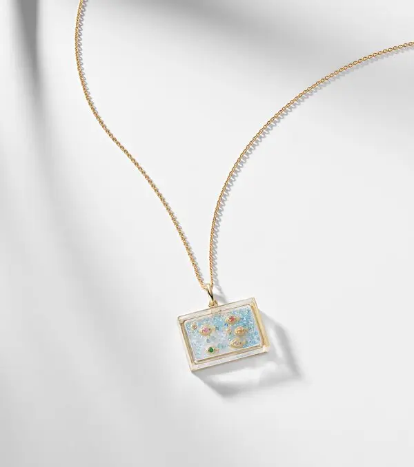Yvonne Léon L'aquarium 9kt Yellow Gemstone Pendant Necklace