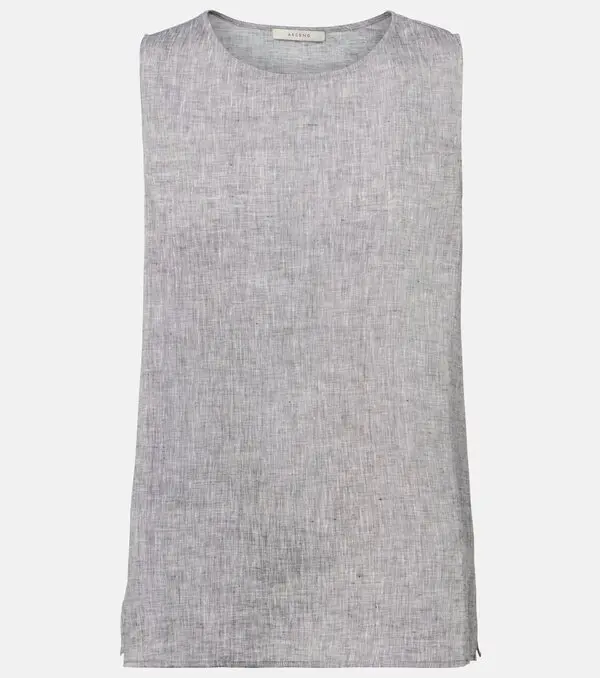 Asceno Cali Linen Top - Grey