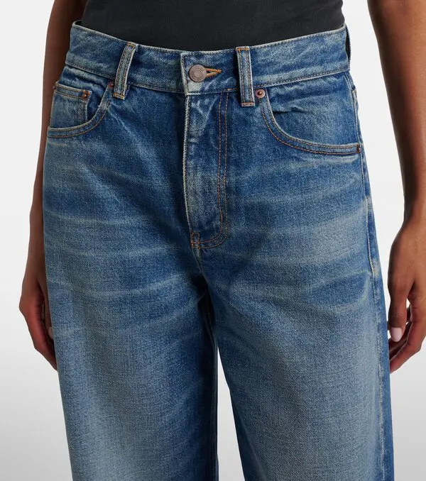 Chloé Cropped Wide-leg Distressed Jeans