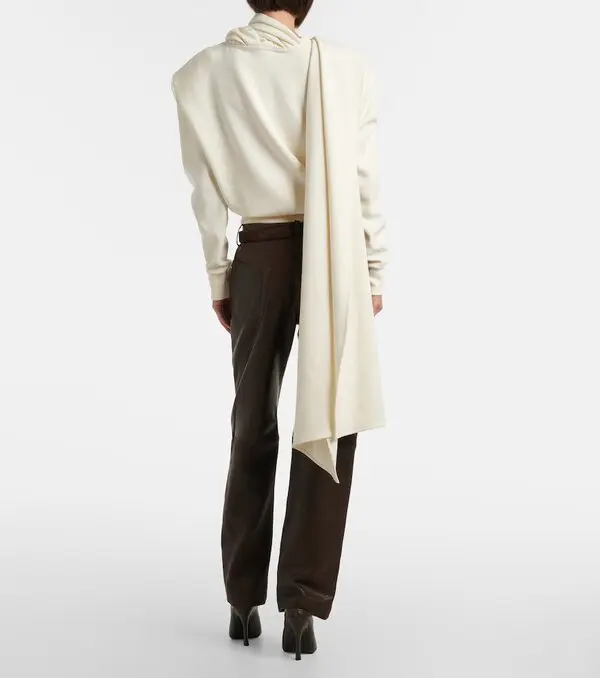 Magda Butrym Draped Scarf-detail Sweatshirt