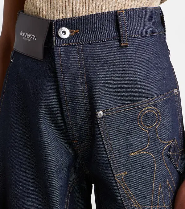 JW Anderson Twisted Embroidered Straight Jeans