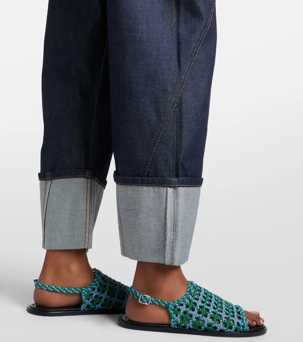 JW Anderson Twisted Embroidered Straight Jeans