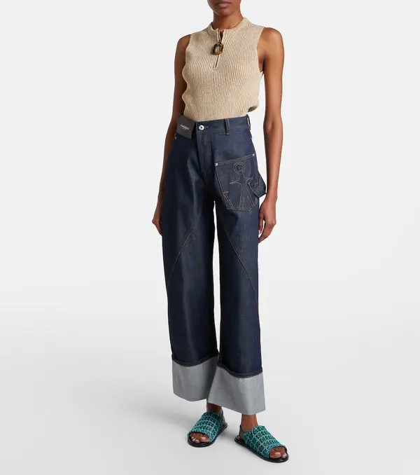JW Anderson Twisted Embroidered Straight Jeans