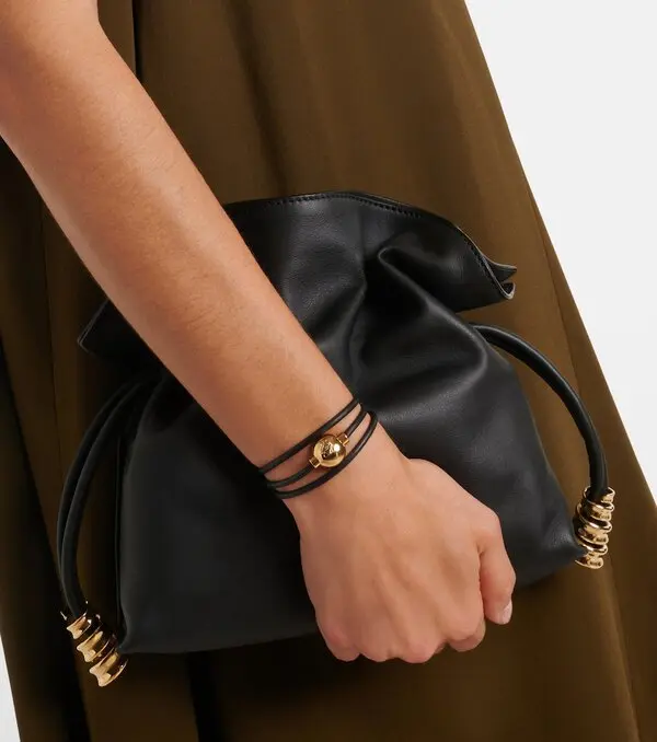Loewe Pebble Leather Bracelet In /gold