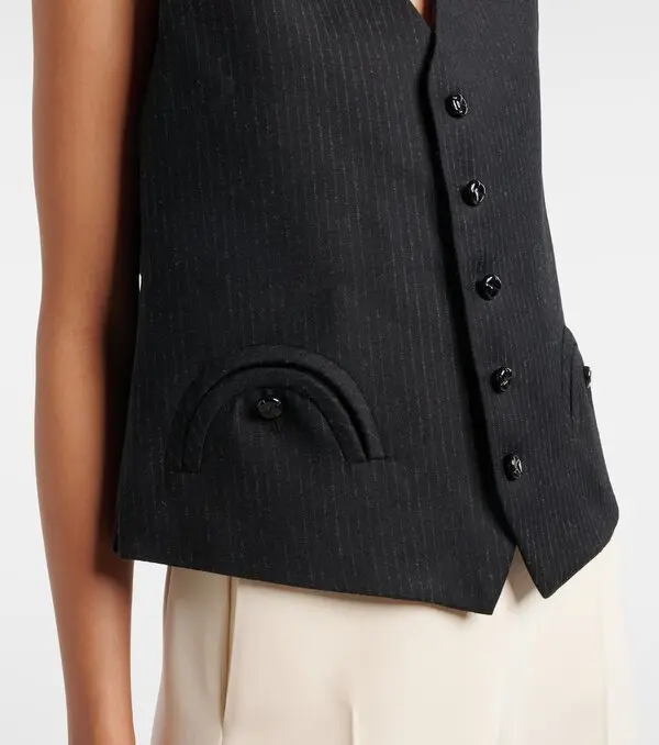 BLAZÉ MILANO Feral Pinstriped Virgin Wool Vest