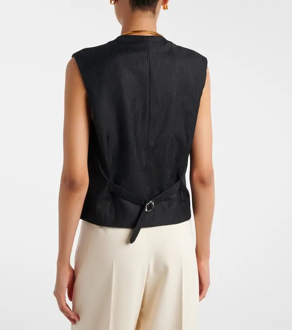 BLAZÉ MILANO Feral Pinstriped Virgin Wool Vest