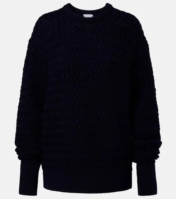Bottega Veneta Intrecciato Wool Sweater - Blue