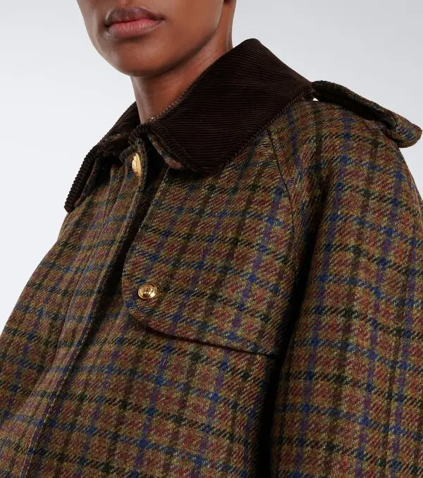 BLAZÉ MILANO Chausie Checked Virgin Wool Jacket - Green