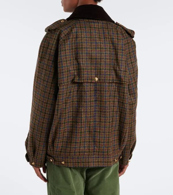 BLAZÉ MILANO Chausie Checked Virgin Wool Jacket - Green