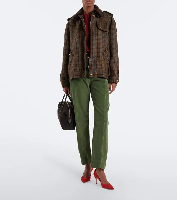 BLAZÉ MILANO Chausie Checked Virgin Wool Jacket - Green