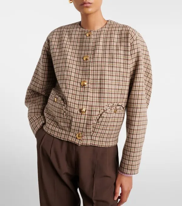 BLAZÉ MILANO Checked Wool And Cashmere Jacket