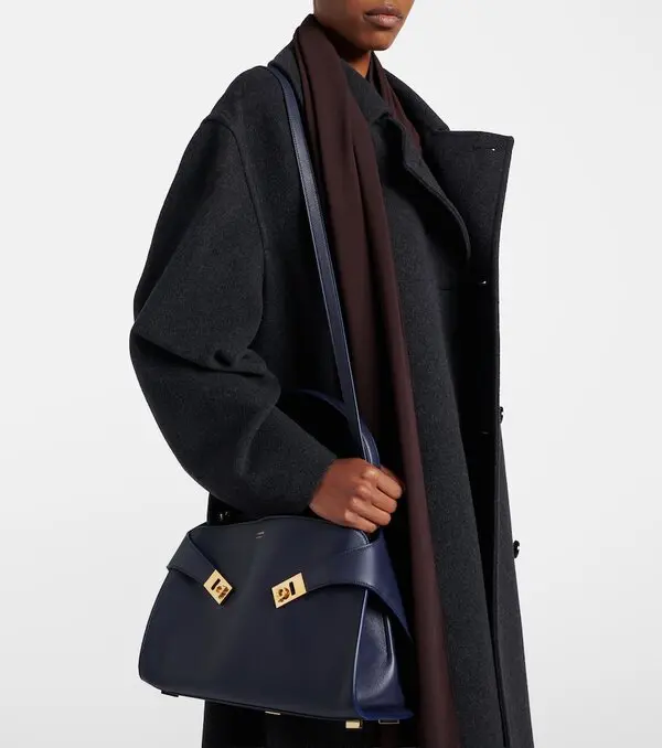 FERRAGAMO Hug Small Leather Shoulder Bag - Blue