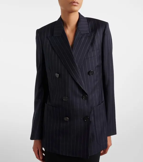 Givenchy Pinstripe Double-breasted Wool Blazer