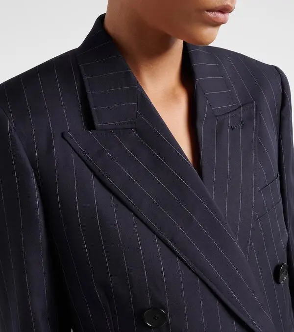 Givenchy Pinstripe Double-breasted Wool Blazer