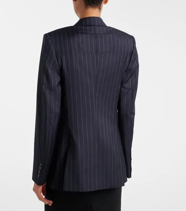 Givenchy Pinstripe Double-breasted Wool Blazer