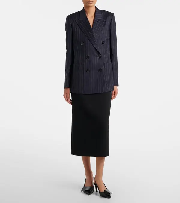 Givenchy Pinstripe Double-breasted Wool Blazer