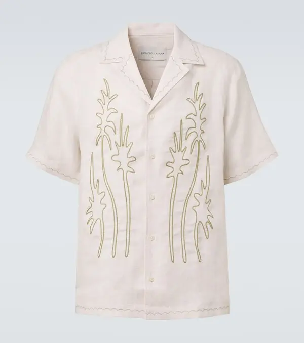 Frescobol Carioca Alvs Linen Embroidered Shirt - Beige
