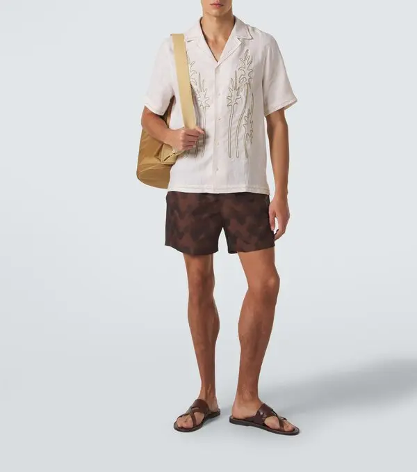 Frescobol Carioca Alvs Linen Embroidered Shirt