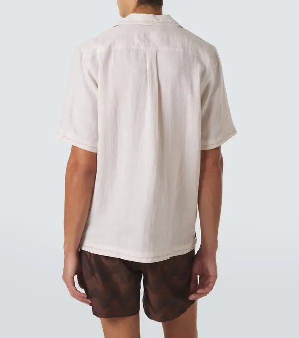Frescobol Carioca Alvs Linen Embroidered Shirt