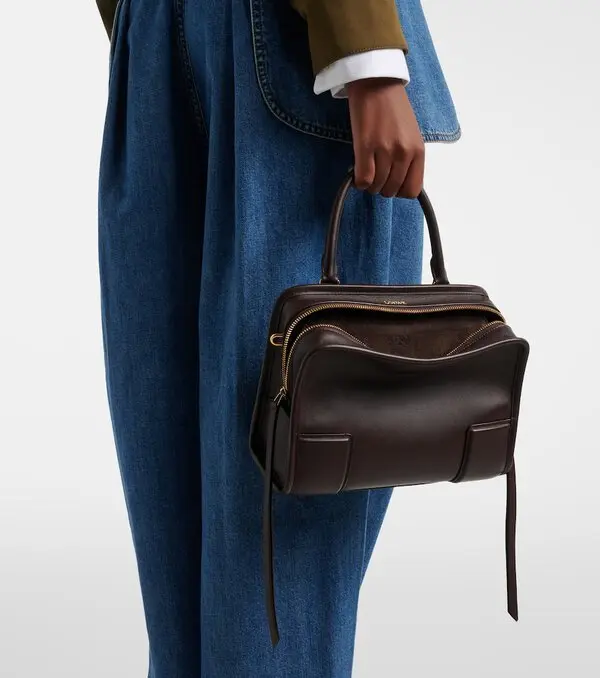 Loewe Amazona 180 Small Leather Top Handle Bag - Brown