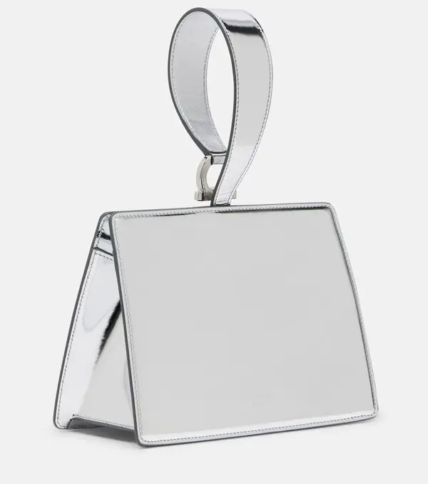 FERRAGAMO Gancini Metallic Leather Clutch