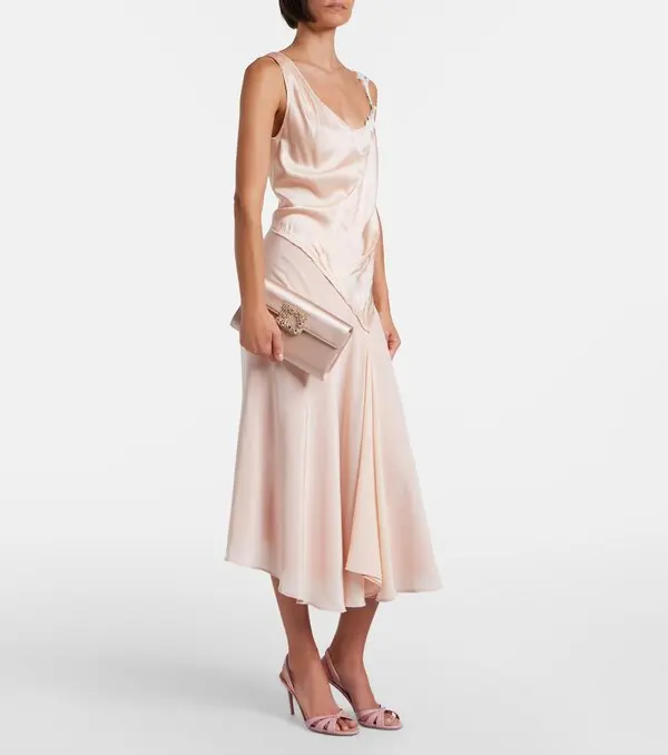 ROGER VIVIER Efflorescence Embellished Satin Clutch
