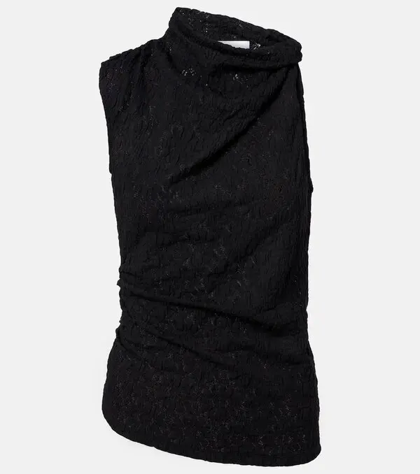 Proenza Schouler Asymmetric Lace Top - Black