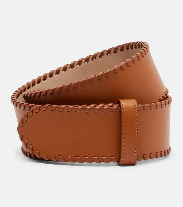 Khaite Theo Leather Belt - Brown