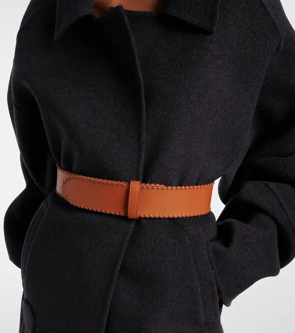Khaite Theo Leather Belt - Brown
