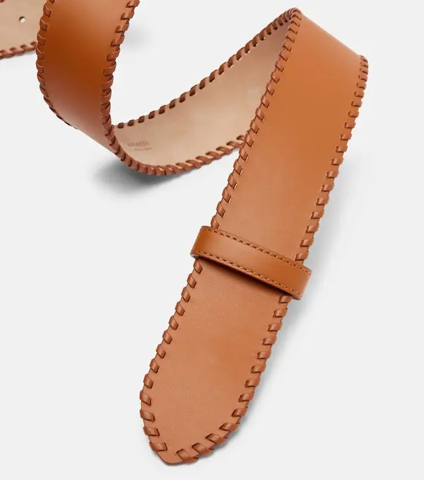 Khaite Theo Leather Belt - Brown