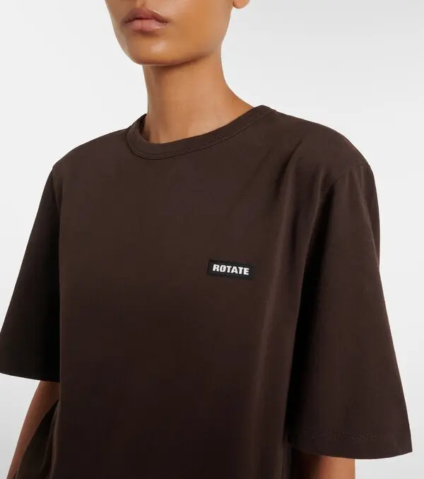 ROTATE BY BIRGER CHRISTENSEN Peplum Cotton T-shirt