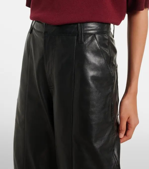 ROTATE BY BIRGER CHRISTENSEN Leather Barrel-leg Pants