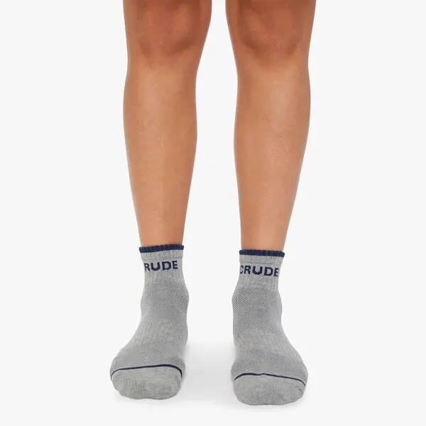 MOTHER Ankle Socks With Text Detail - White