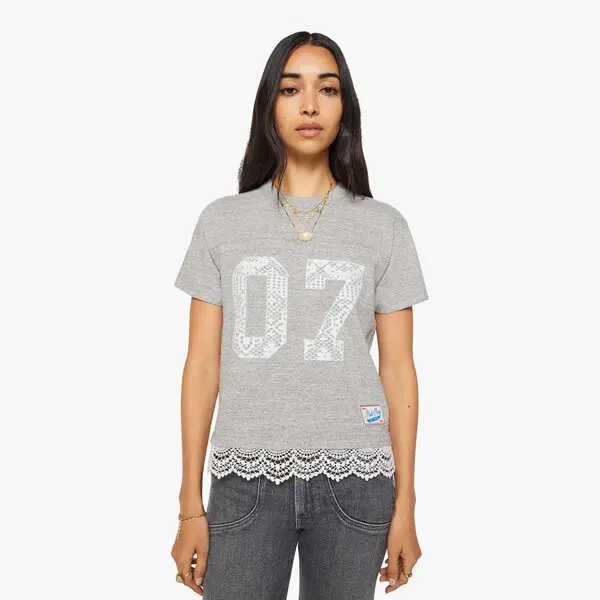 MOTHER The Footballer Heather T-shirt - Grey
