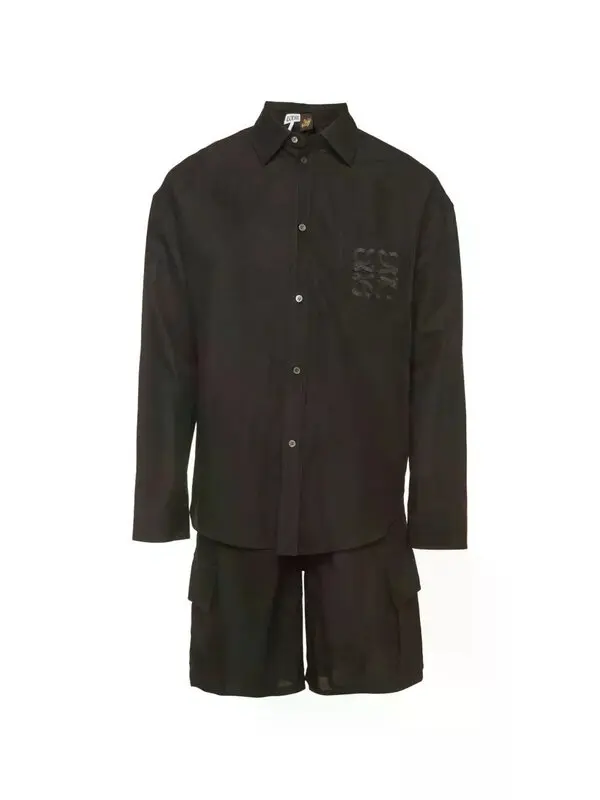 Loewe X Paula's Ibiza Anagram-embroidered Shirt And Shorts Set - Black