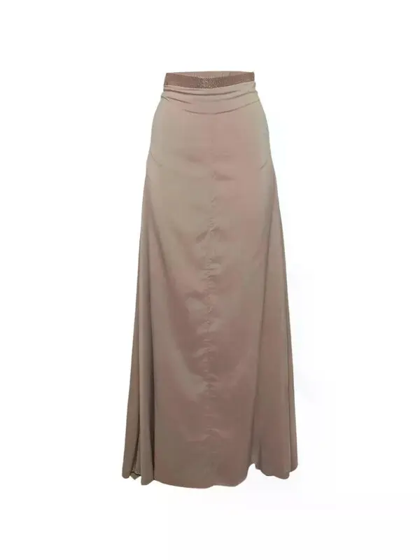 Brunello Cucinelli Monili Waistband Straight Cut Skirt - Neutrals