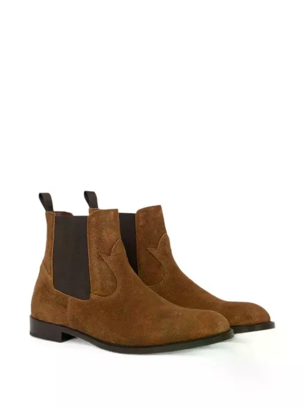 Etro Suede Chelsea Ankle Boots With Paisley Motif