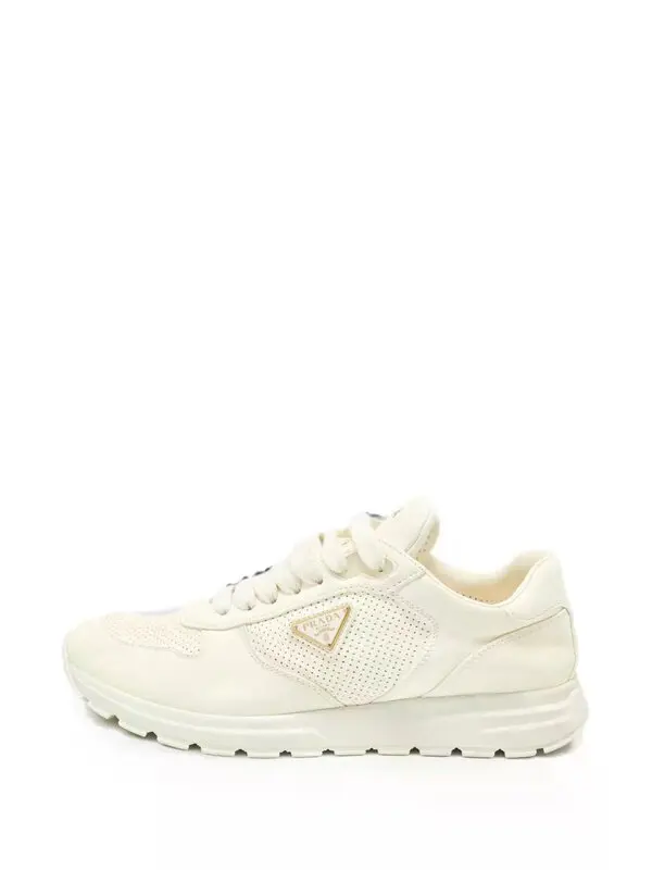 Prada Perforated Lace-up Sneakers - Neutrals