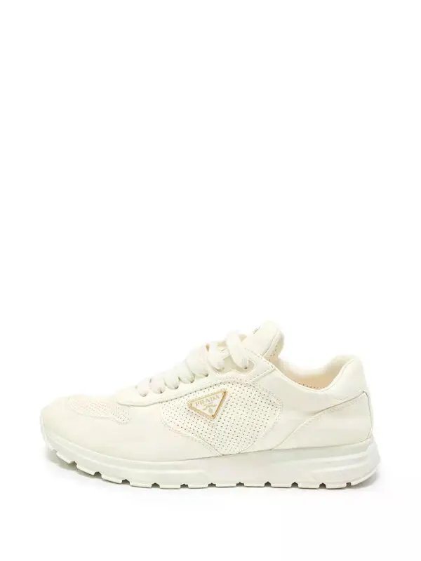 Prada Perforated Lace-up Sneakers - Neutrals