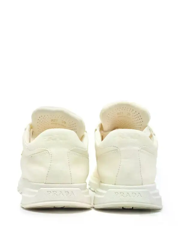 Prada Perforated Lace-up Sneakers - Neutrals