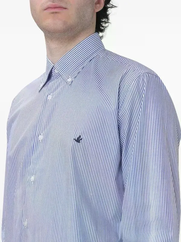 BROOKSFIELD Striped Poplin Shirt - Blue