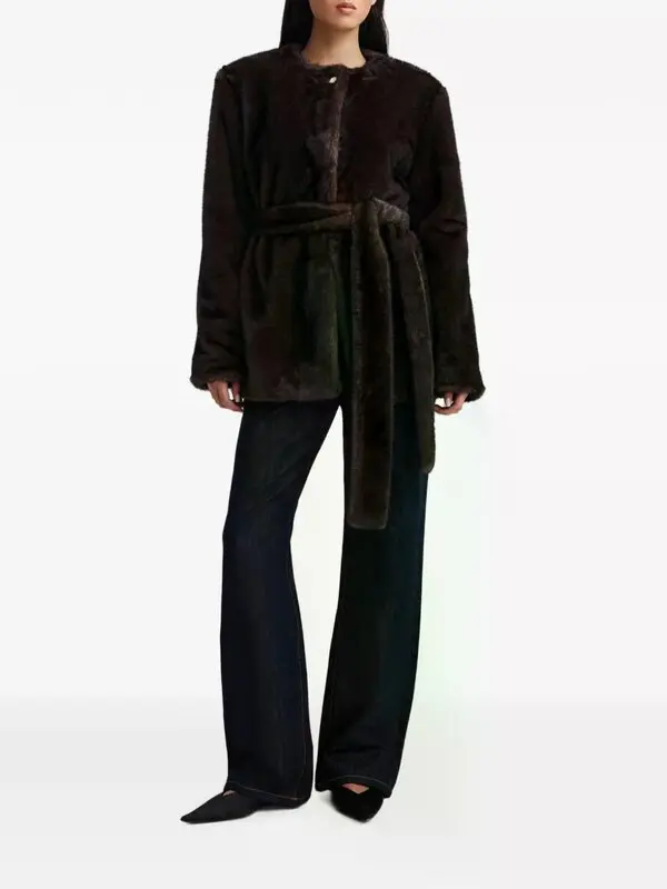 Anna Quan Braque Faux-fur Belted Jacket - Brown