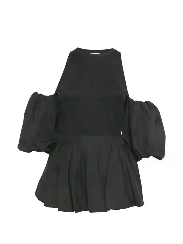Alexander McQueen Cotton Balloon Sleeve Blouse