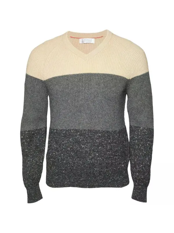 Brunello Cucinelli Rib-knit V-neck Sweater