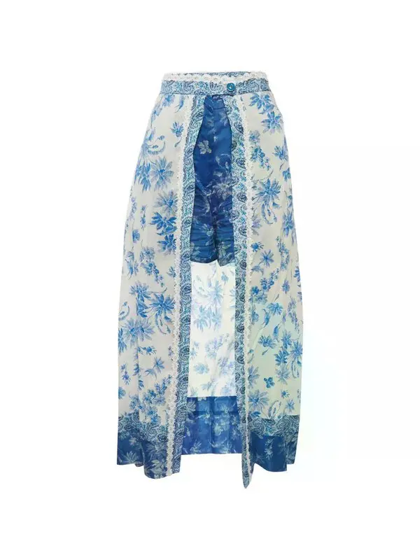 Sandro Floral-print Skort - Blue