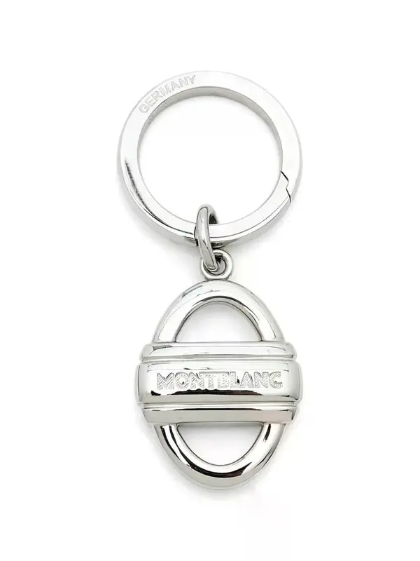 Montblanc Polished Steel Engraved Logo Keychain
